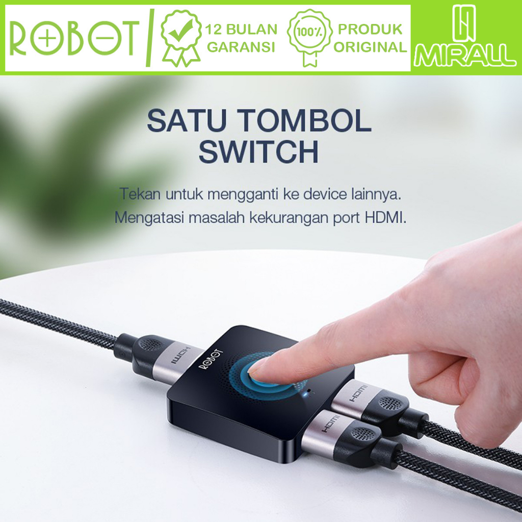 Jual ROBOT HM103 HDMI Switch & Splitter 2 Input 1 Output 4K | Shopee Indonesia