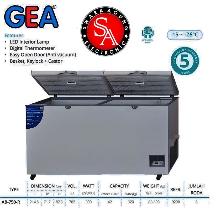 Jual Chest Freezer 700 Liter GEA Type: AB-750R(khusus Daerah Medan ...