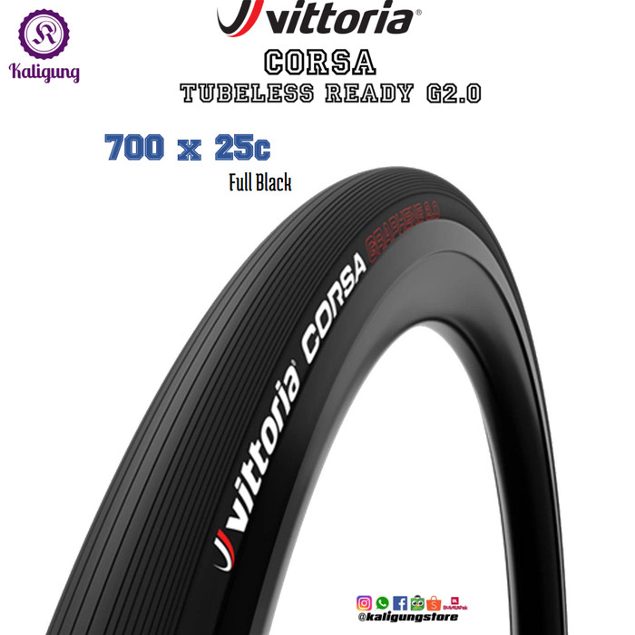 Jual Ban Luar Roadbike VITTORIA Corsa Tubeless Ready G2.0 700 x 25c - Road Tire - Ban Luar ...