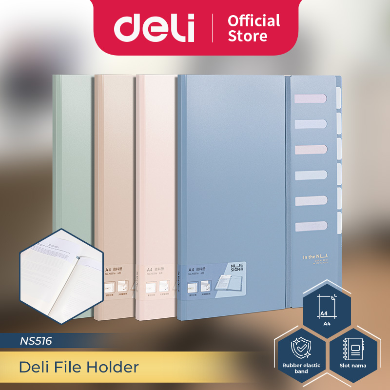 Jual Nusign File Holder / Map Dokumen A4 6 Slot Muat Banyak Warna ...