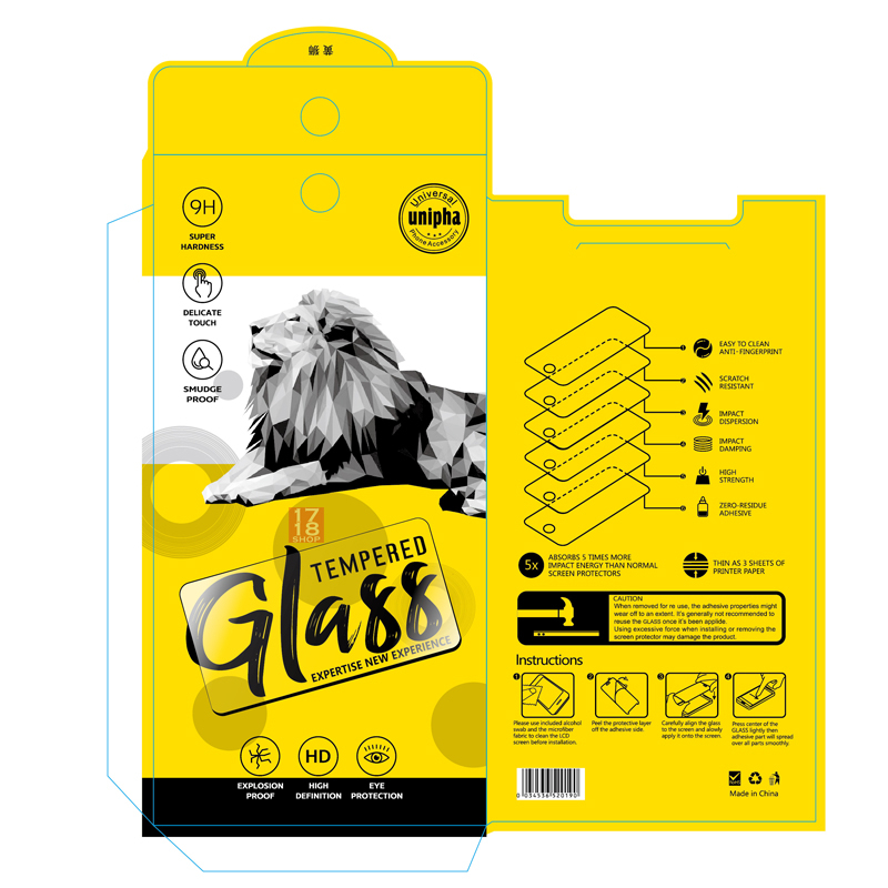 Jual Packingan Tempered Glass 10 dan 1 Box 17.2*8.7cm 5D 6D 9D 11D Mika ...