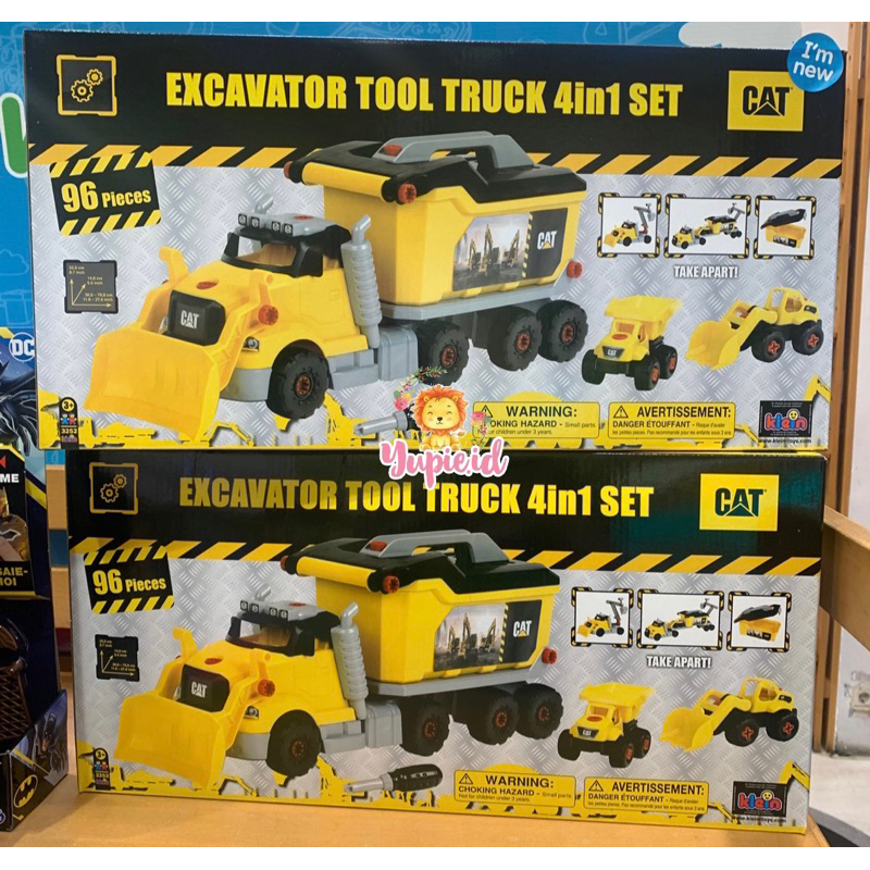 Jual cat caterpilar excavator tool truck 4in1 playset | Shopee Indonesia
