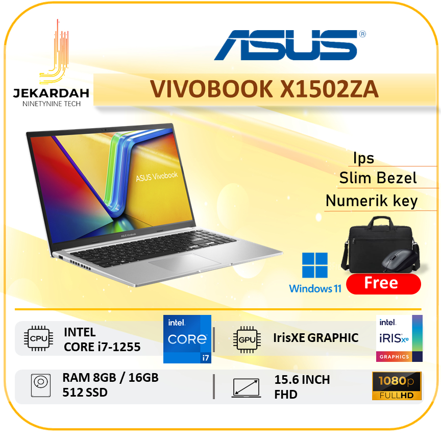Jual Laptop Asus Vivobook X1502ZA i7 1255 IrisXE 16gb 512 ssd 15.6 Full ...