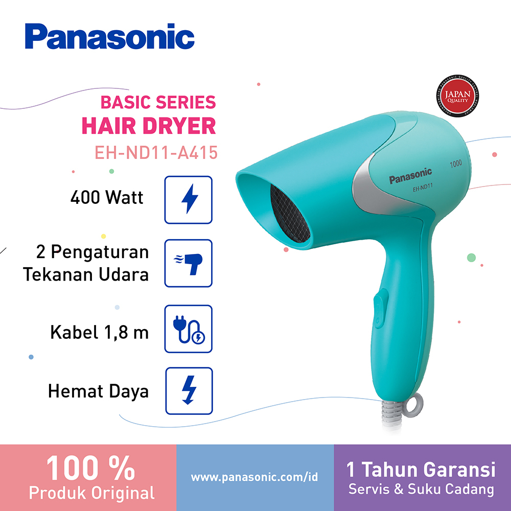 Jual Panasonic EH-ND11-A415 Hair Dryer Basic Series [400 W] - Blue ...