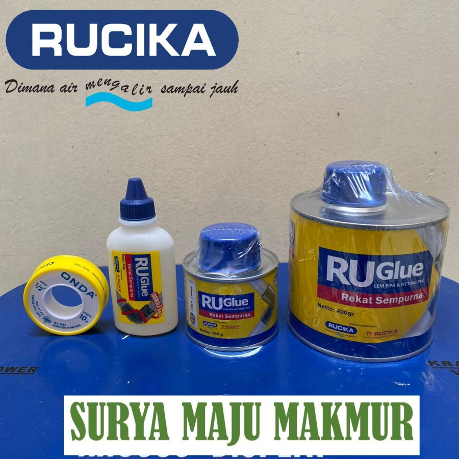 Jual LEM RUCIKA RUGLUE 100 g 60 gr Truglue Pipa pralon PVC lem PEREKAT ...