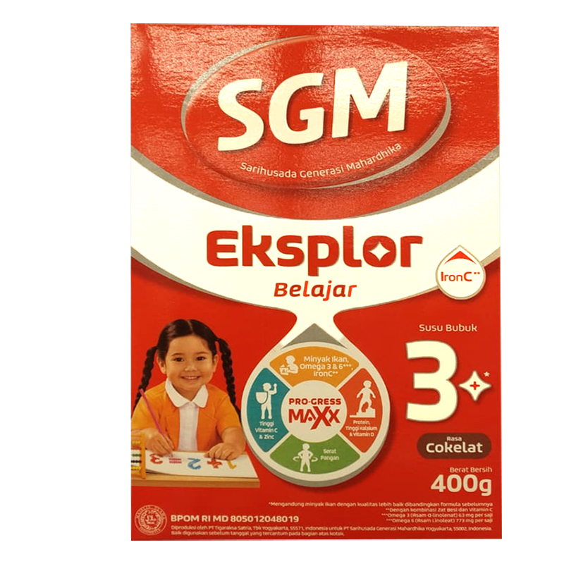 Jual SGM Eksplor Rasa Coklat 3 Plus 400gr Susu SGM Coklat 3+ Exsplor Susu Formula Anak Usia 3 ...