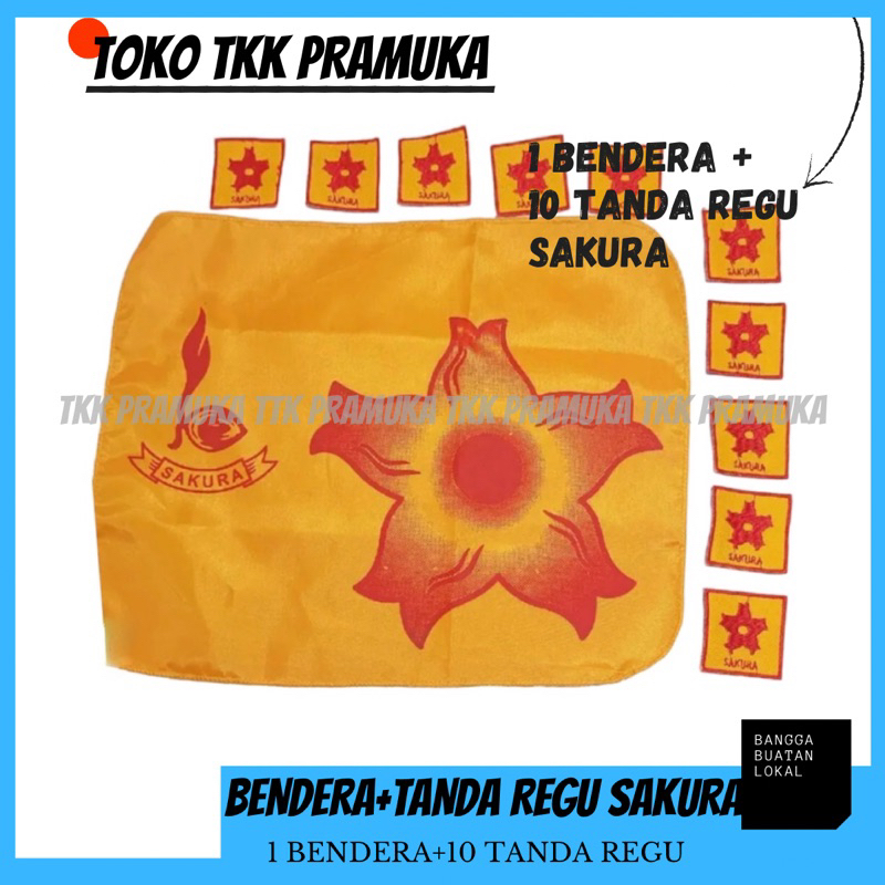 Jual Paket hemat (1 Bendera regu pramuka sakura + 10 tanda regu sakura ...