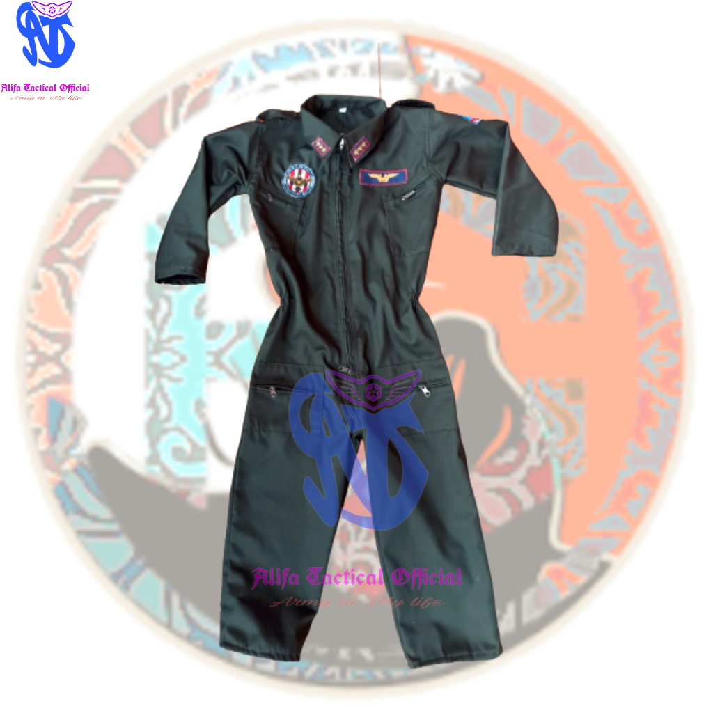 Jual Wearpack Anak Warna Hijau Army Baju Profesi Pilot Anak Werpak Anak ...