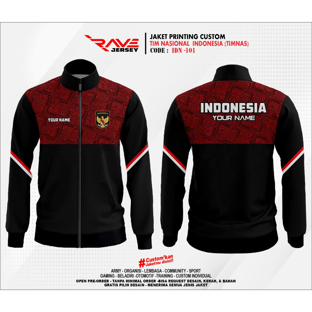 Jual JAKET TIMNAS INDONESIA SESI 1 FULL PRINTING SUBLIMATION CUSTOM ...