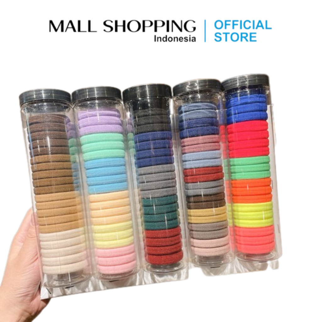 Jual Ikat Rambut Wanita Variasi H468 per box ikat rambut polos warna ...