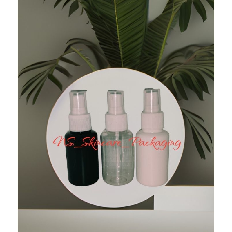 Jual Botol spray 60ml / 70ml tubular putih / bening / hitam | Shopee ...
