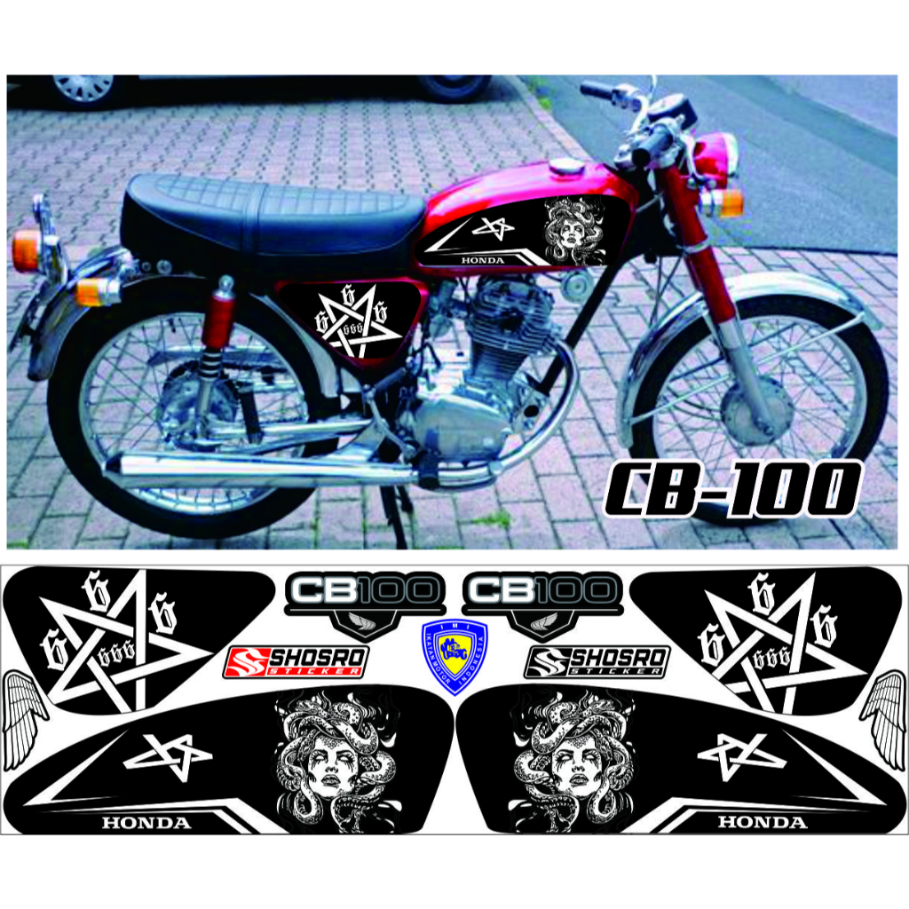 Jual SETIKER MOTOR HONDA LAMA CB-100 / CB DILAN STICKER VARIASI MEDUSA ...