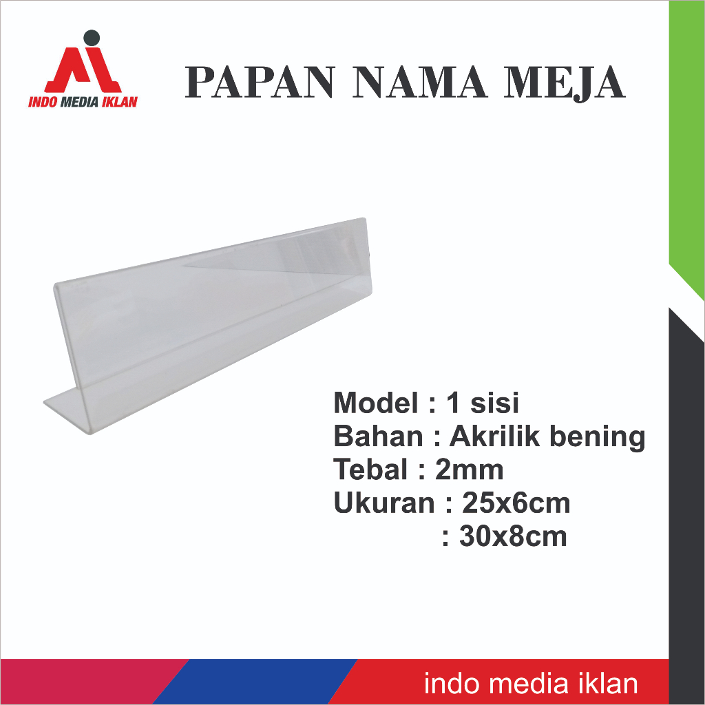 Jual papan nama meja akrilik/papan nama meja 8x30/papan nama meja 25x6 ...