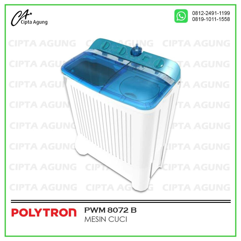 Jual MESIN CUCI 2 TABUNG 8 KG POLYTRON PWM 8072 [BDG] | Shopee Indonesia
