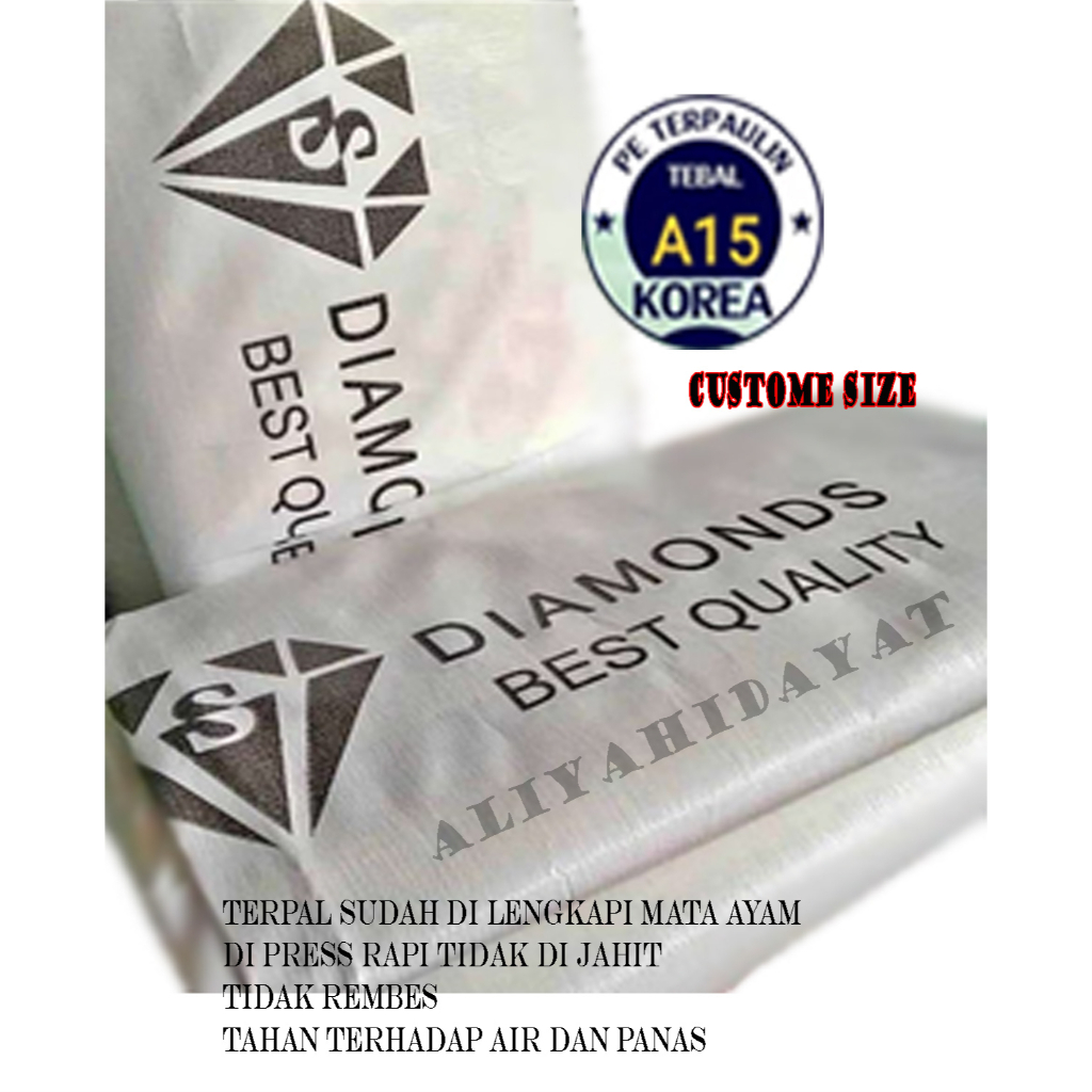 Jual Terpal A15 Korea Diamonds putih tebal ukuran custom | Shopee Indonesia