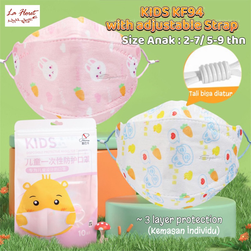Jual KIDS KF94 Masker Anak dengan tali adjustable bisa diatur (kemasan ...