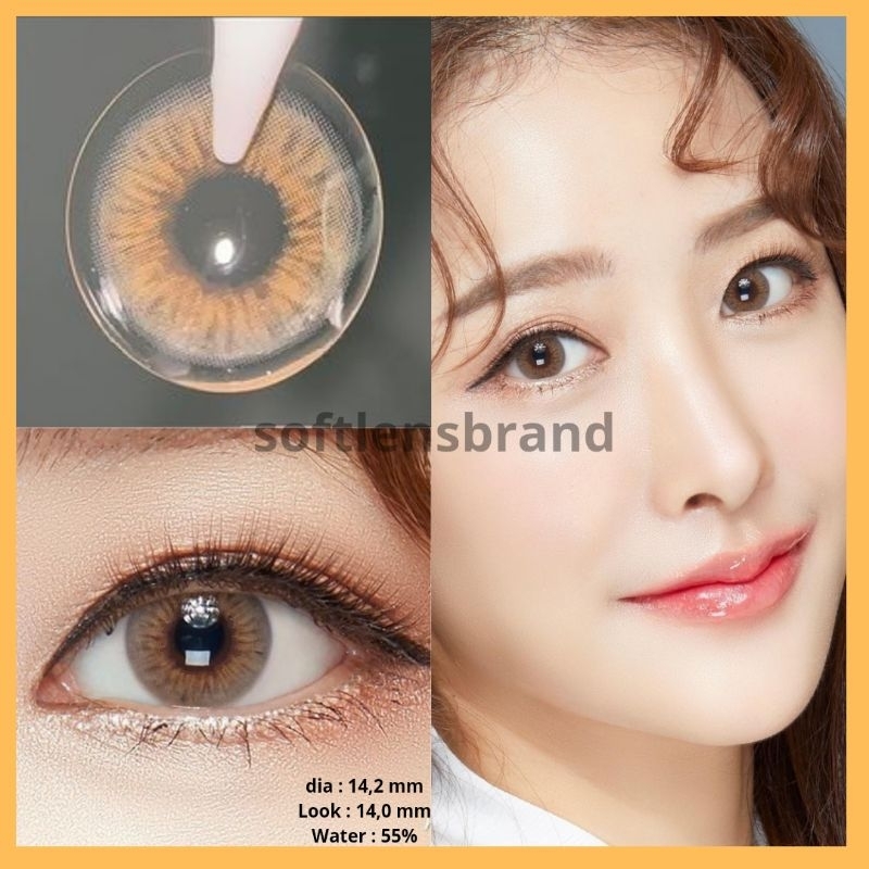 Jual ( COD ️ ) SOFTLENS BROWN NATURAL 14 MM - SOFTLENS MINUS BROWN ...