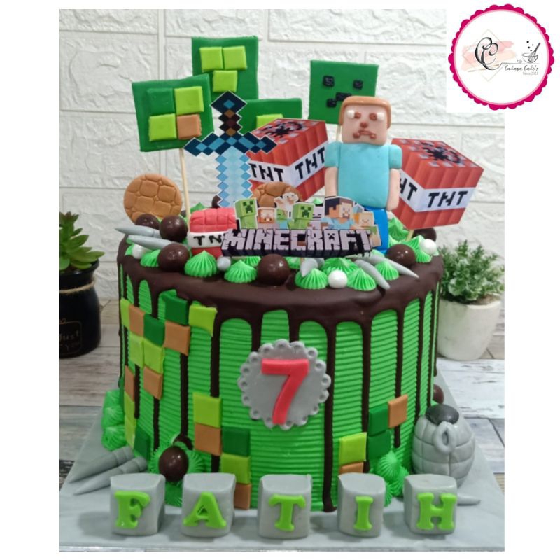 Jual Kue Ulang Tahun Minecraft / Minecraft Cake / Kue Ultah Karakter ...