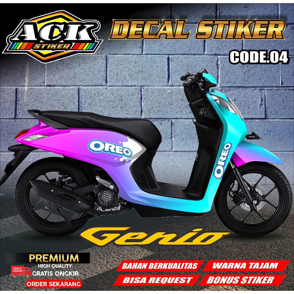 Jual DECAL STICKER FULLBODY HONDA GENIO / DECAL MOTOR GENIO KODE ACK 04 ...