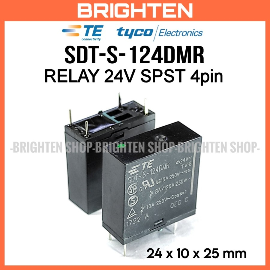Jual Relay TYCO SDT-S-124DMR 24VDC 24V 10A 250VAC SPST 4 pin | Shopee ...