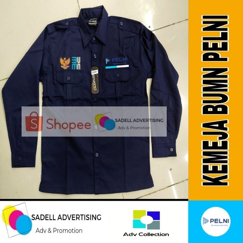 Jual Kemeja PDH BUMN PELNI Seragam PDH BUMN PELNI Navy Lengan Panjang ...