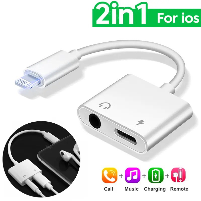 Jual [Support Mic] Adapter Converter Splitter Lightning to Jack 3.5mm ...