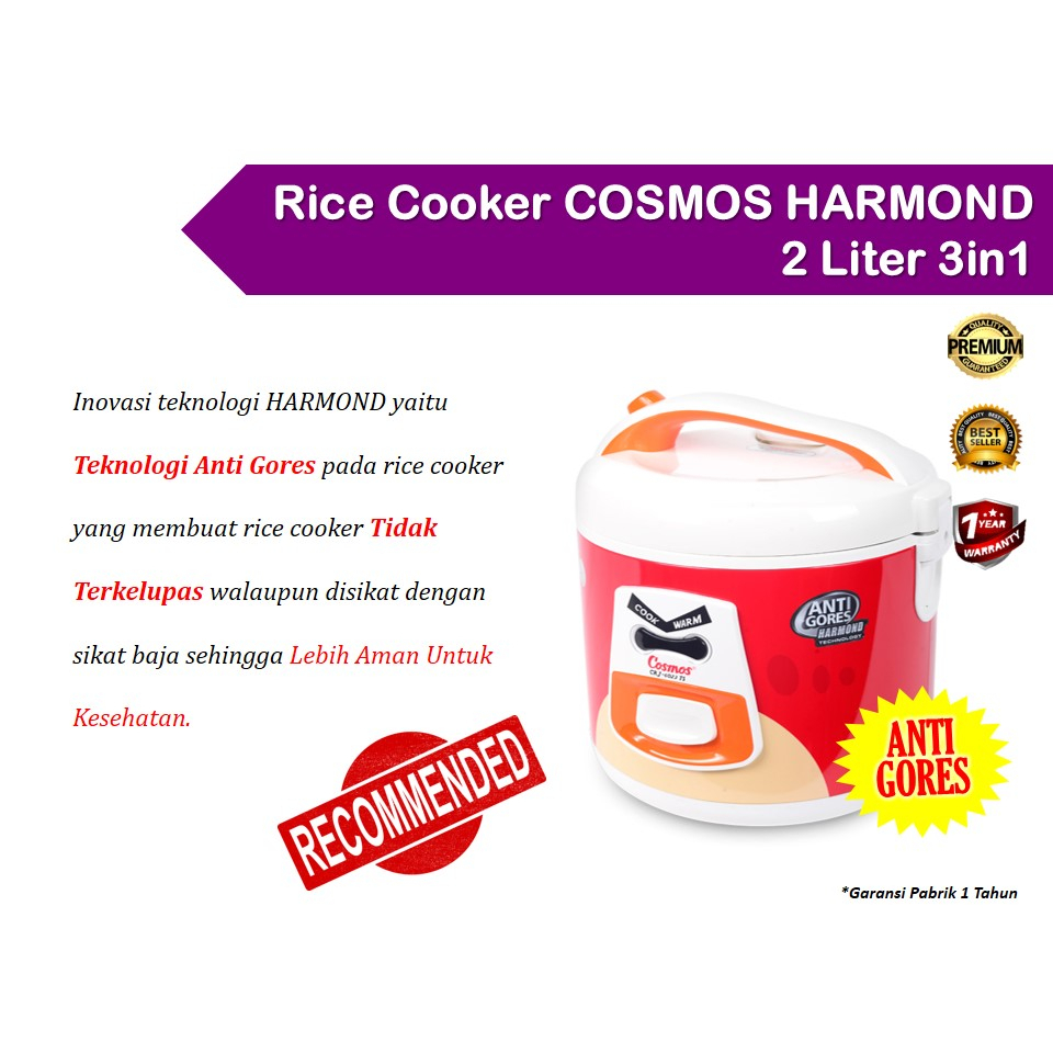 Jual Magic Com Cosmos Harmon Promo CRJ 6023 Magicom Cosmos 2 Liter Anti ...