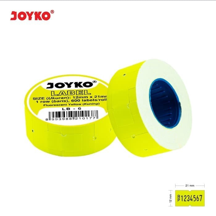 Jual Price Label / Label Harga Joyko LB-6 Fluorescent Yellow ( Kuning ...
