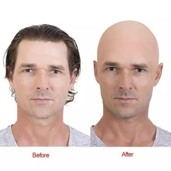 Jual WIG BOTAK RAMBUT GUNDUL MAKE UP LUCU KEPALA LATEX COSPLAY HEAD ...
