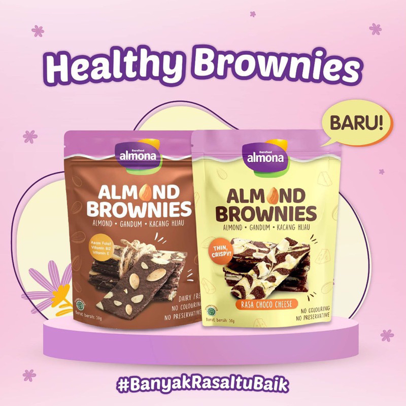 Jual Almona Almond Brownies Chip Cemilan Ibu Hamil Menyusui / Kukis ...