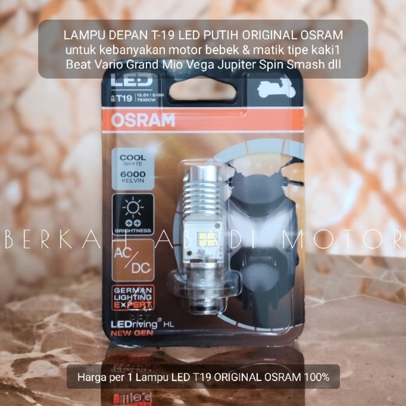 Jual [ORI 100%] Lampu LED Putih T19 Beat Vario Vega Mio Original OSRAM | Dop ASLI Bolam Bohlam ...