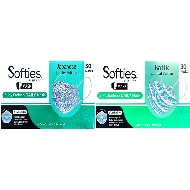 Jual SOFTIES Daily Mask / Masker Batik Harian 1 Box isi 30 pcs | Shopee ...