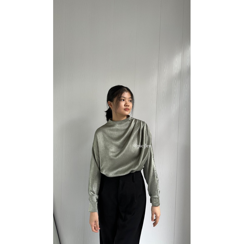 Jual MIJOO SILK BLOUSE KOREAN BLOUSE SILK SATIN BAJU MISS NOVIA MIS ...