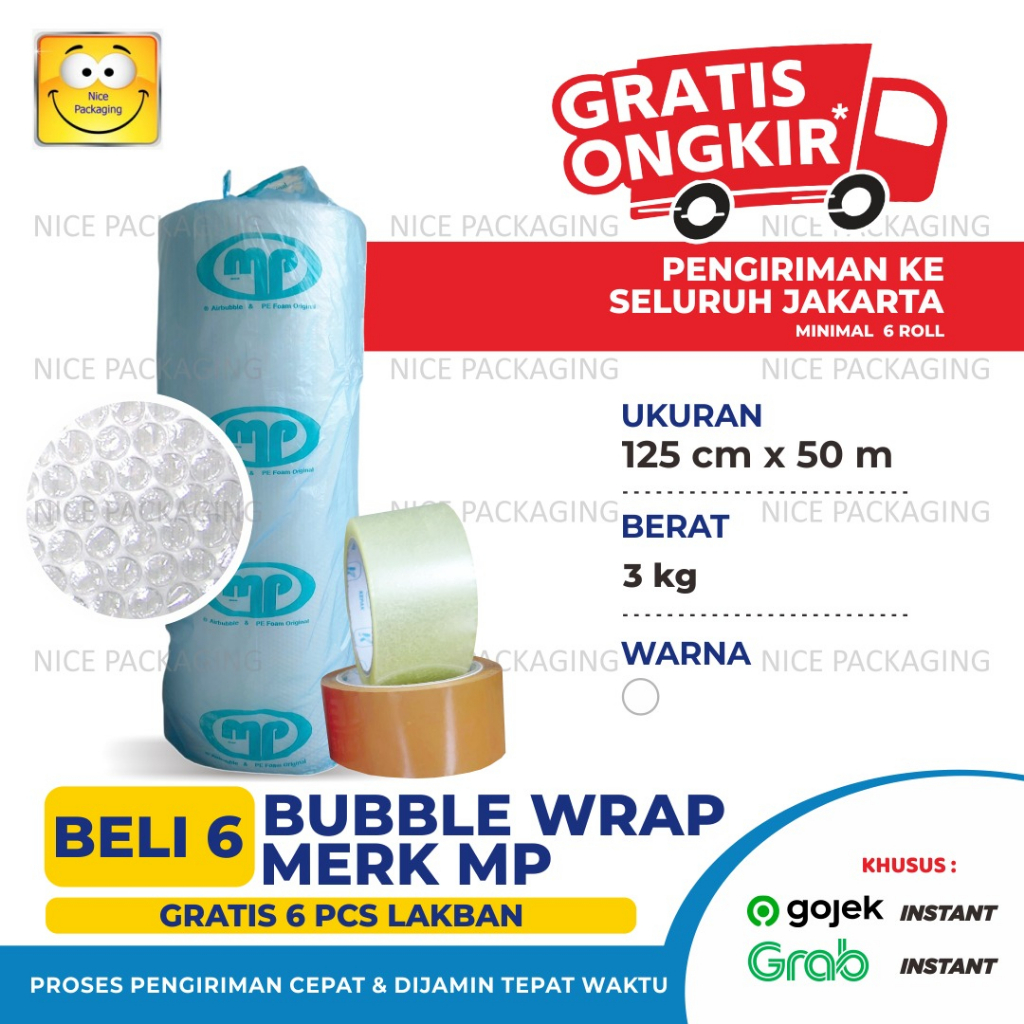 Jual [MP] Plastik Bubble bening uk125cm x 50Mtr / bubble wrap bening ...