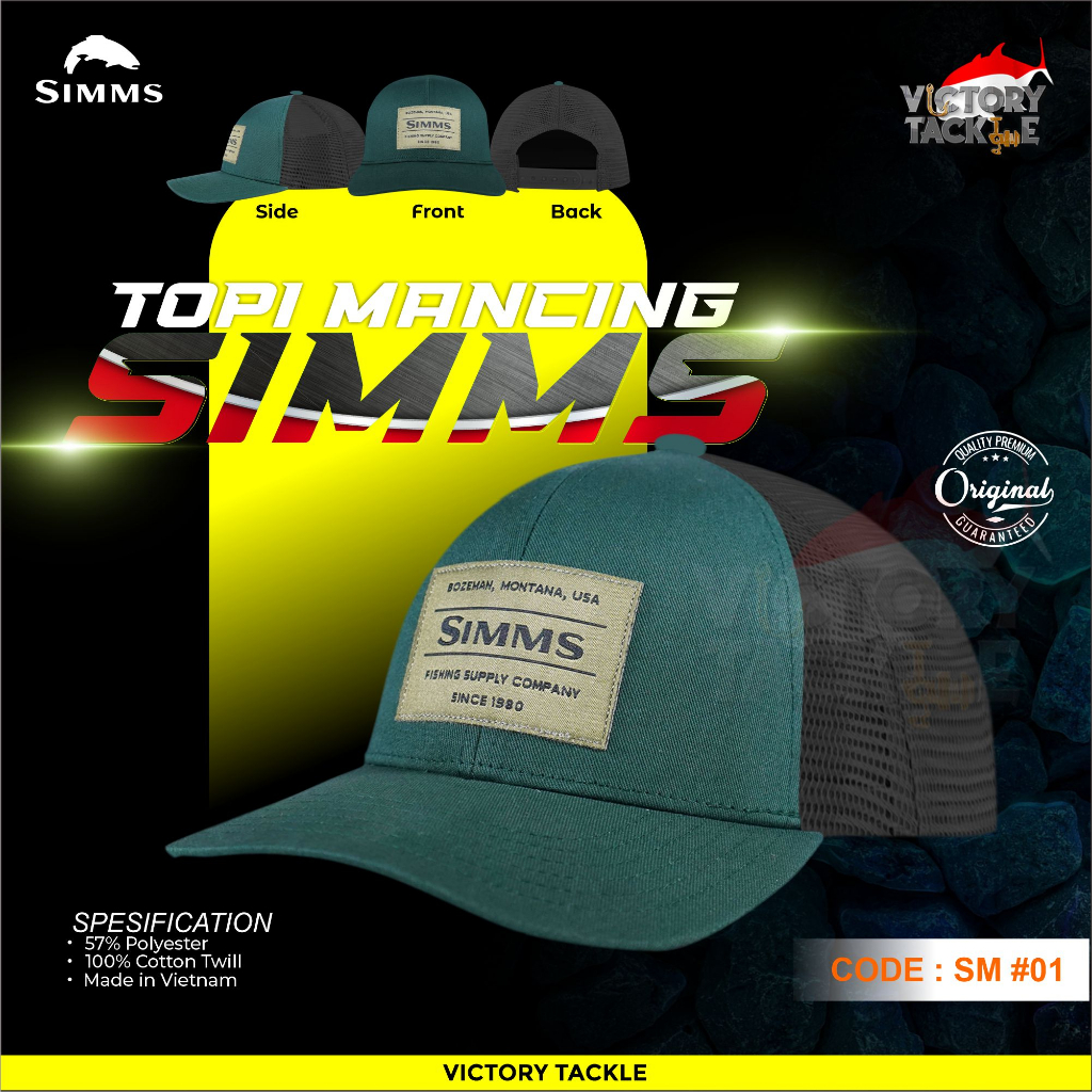 Jual Simms Fishing Trucker Hat | Topi Mancing Simms Made In VIetnam | Shopee Indonesia
