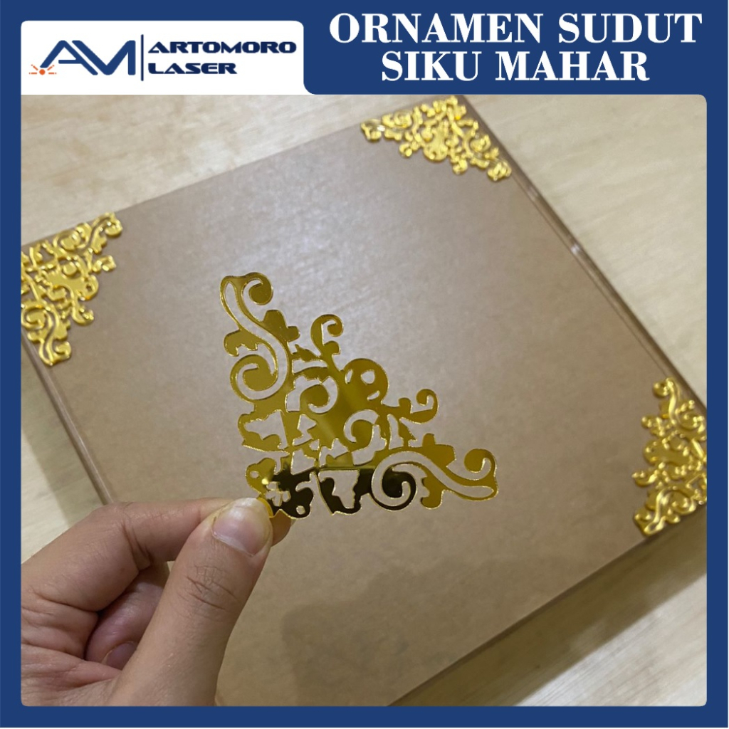 Jual AKRILIK ORNAMEN SUDUT SIKU BOX FRAME DEKORASI MAHAR CUSTOM MIRROR ...