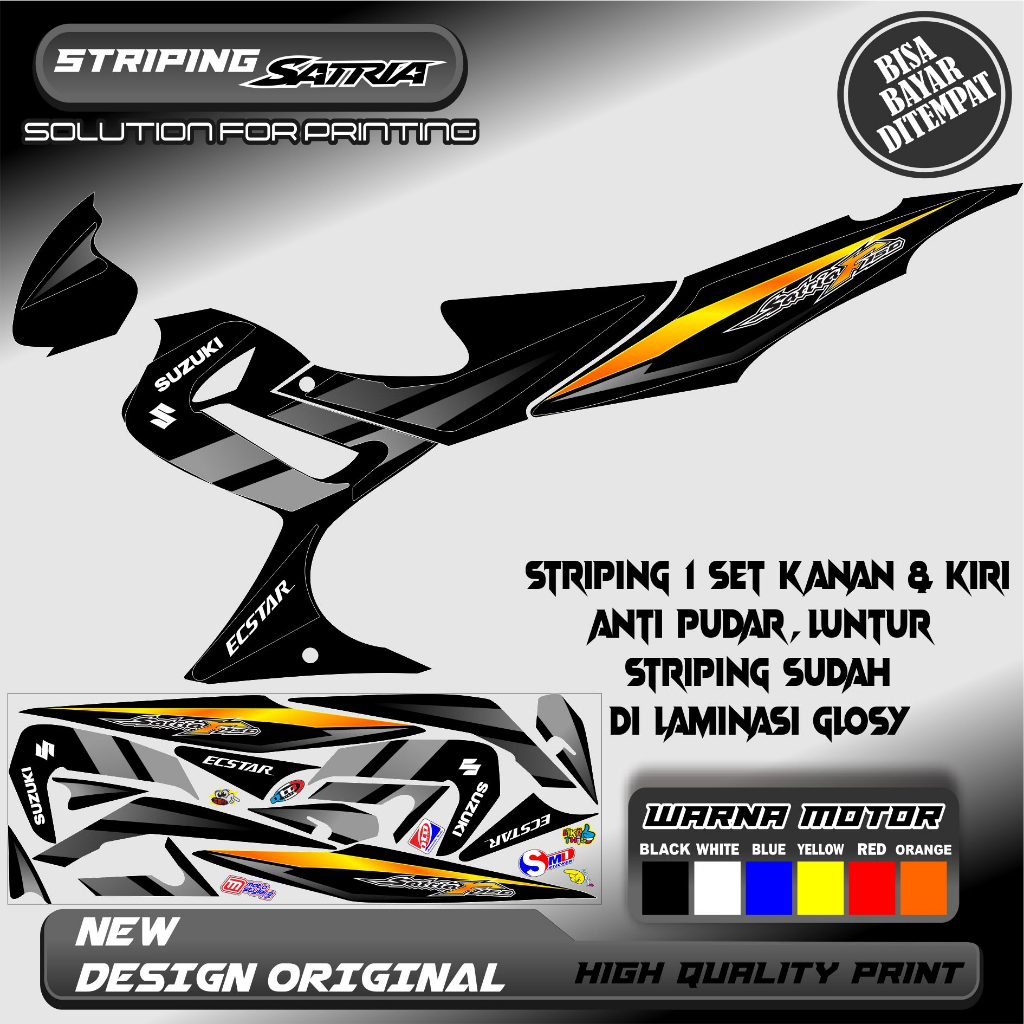 Jual STICKER VARIASI MOTOR SUZUKI SATRIA FU BARONG MODEL STRIPING ...