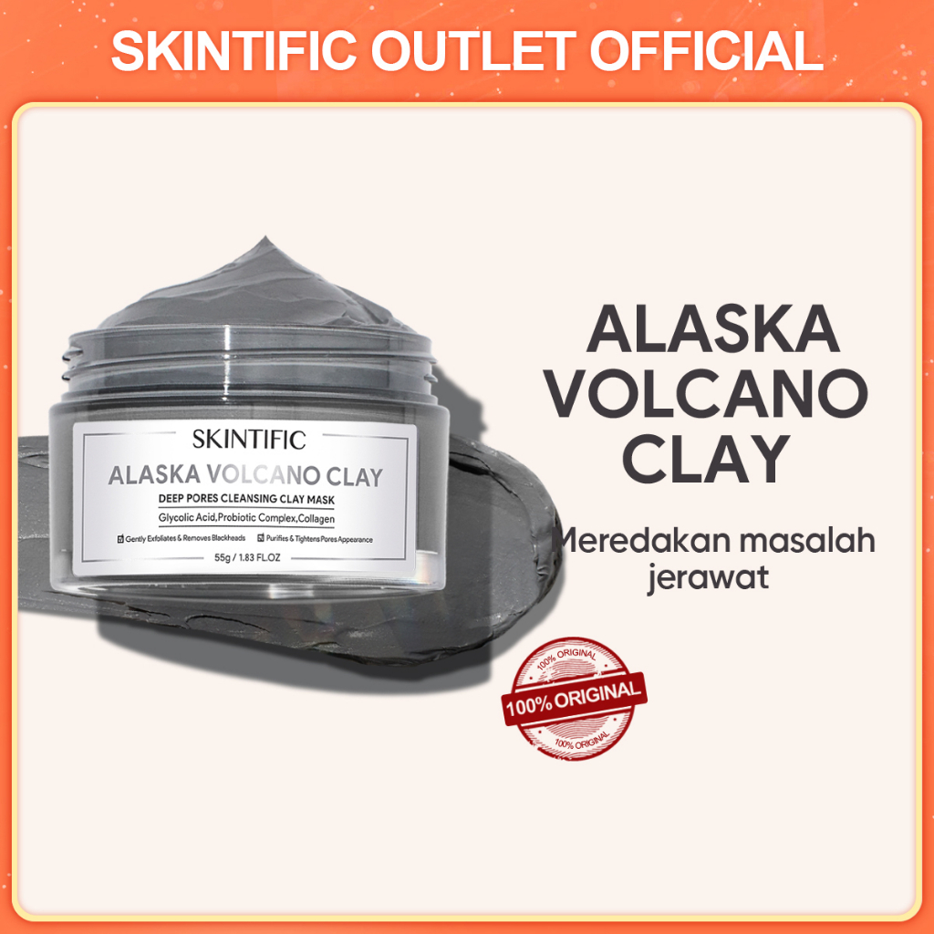 Jual 【OUTLETS】SKINTIFIC Alaska Volcano Clay Mask Deep Pores Cleansing ...