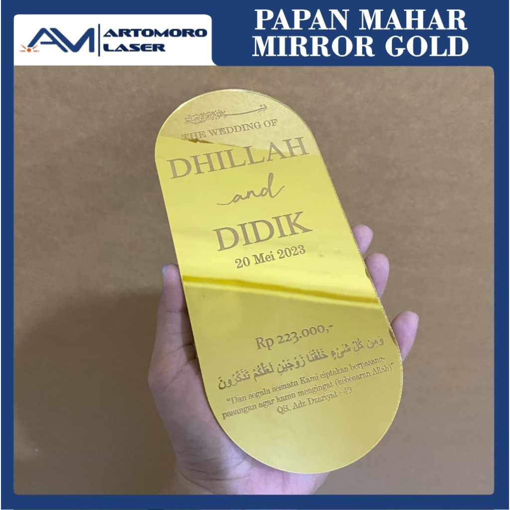 Jual PAPAN MAHAR GRAFIR AKRILIK WEDDING CUTITNG OVAL AKRILIK MIRROR ...