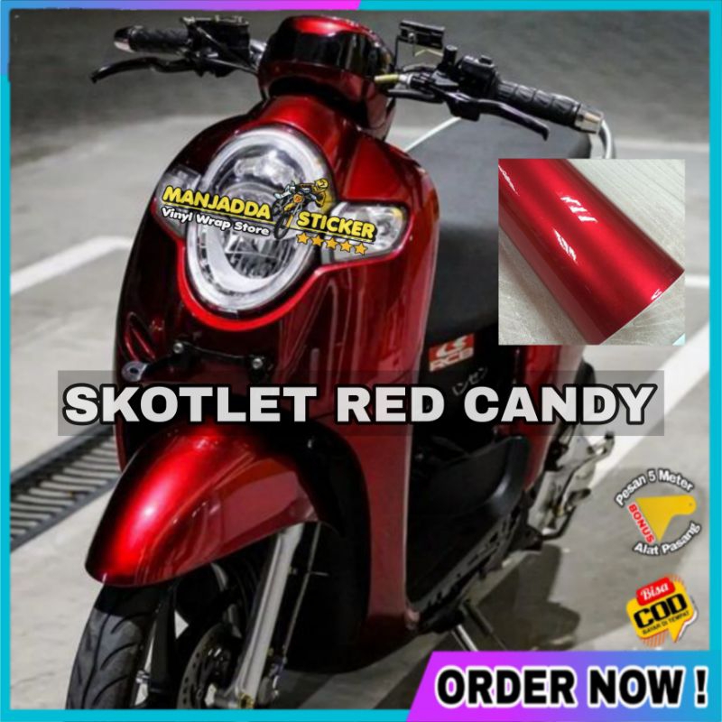 Jual Permeter skotlet merah candy metalic glosy kualitas premiun bahan ...