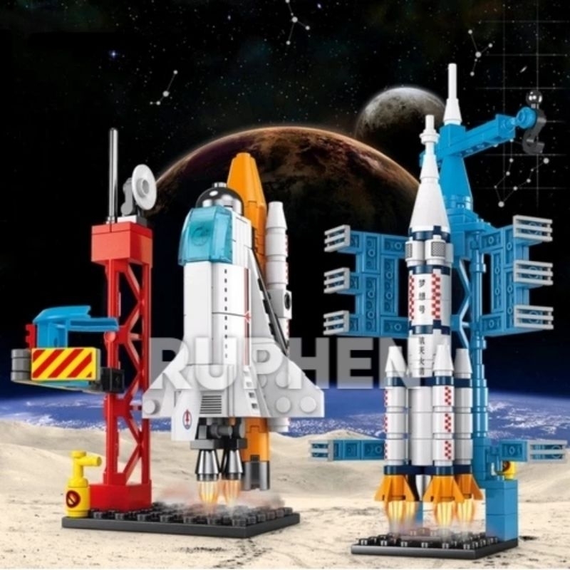 Jual Lele Brothers Rocket Spaceship Bricks Mainan Balok Model Roket ...