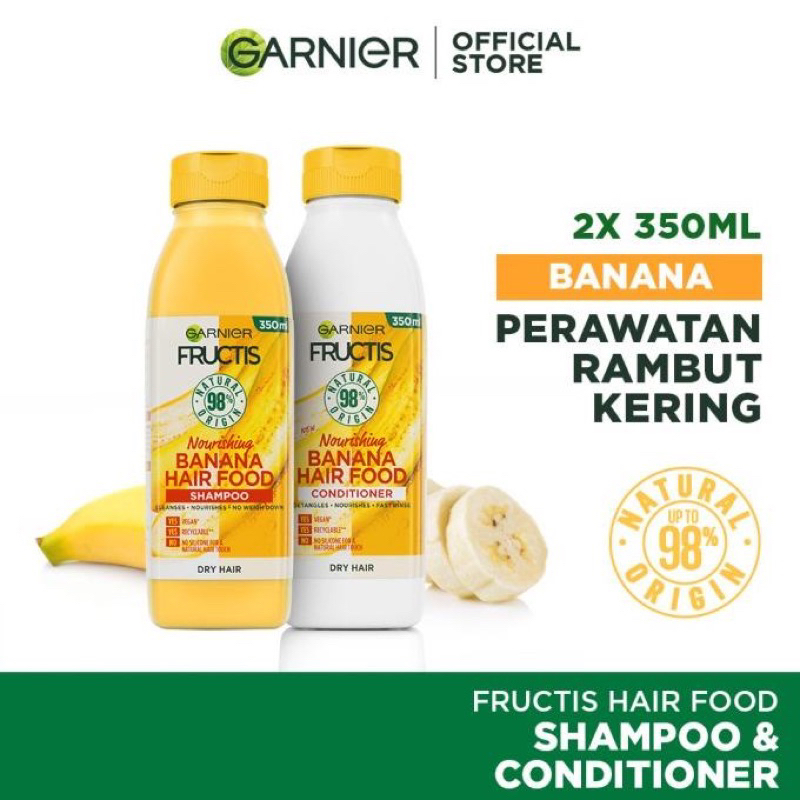 Jual Shampoo dan Conditioner Garnier Banana Hair Food | Shopee Indonesia