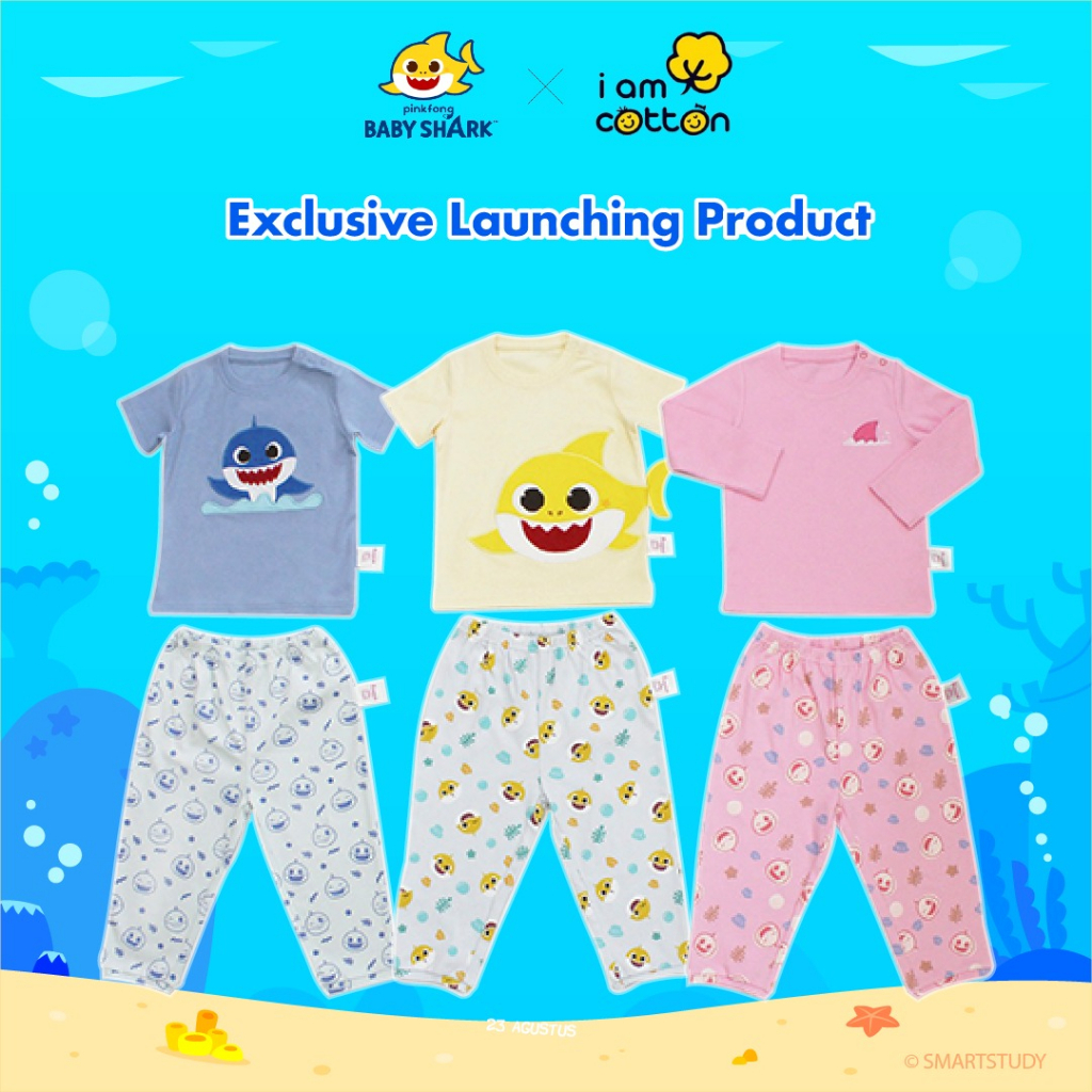 Jual Piyama Anak Pajamas Anak Baby Shark Pinkfong I Am Cotton / Setelan ...