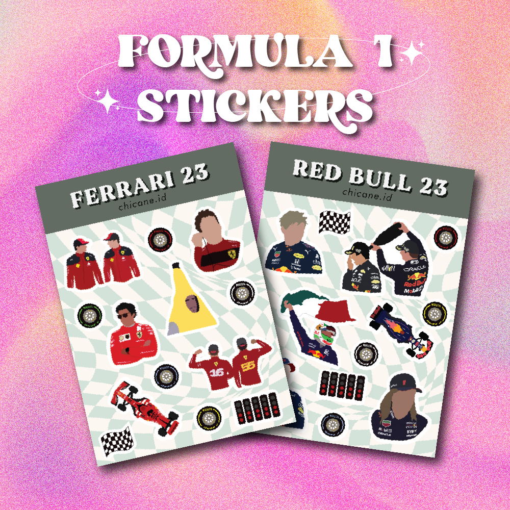 Jual FORMULA 1 Stickers F1 Merchandise Ferrari Red Bull McLaren ...