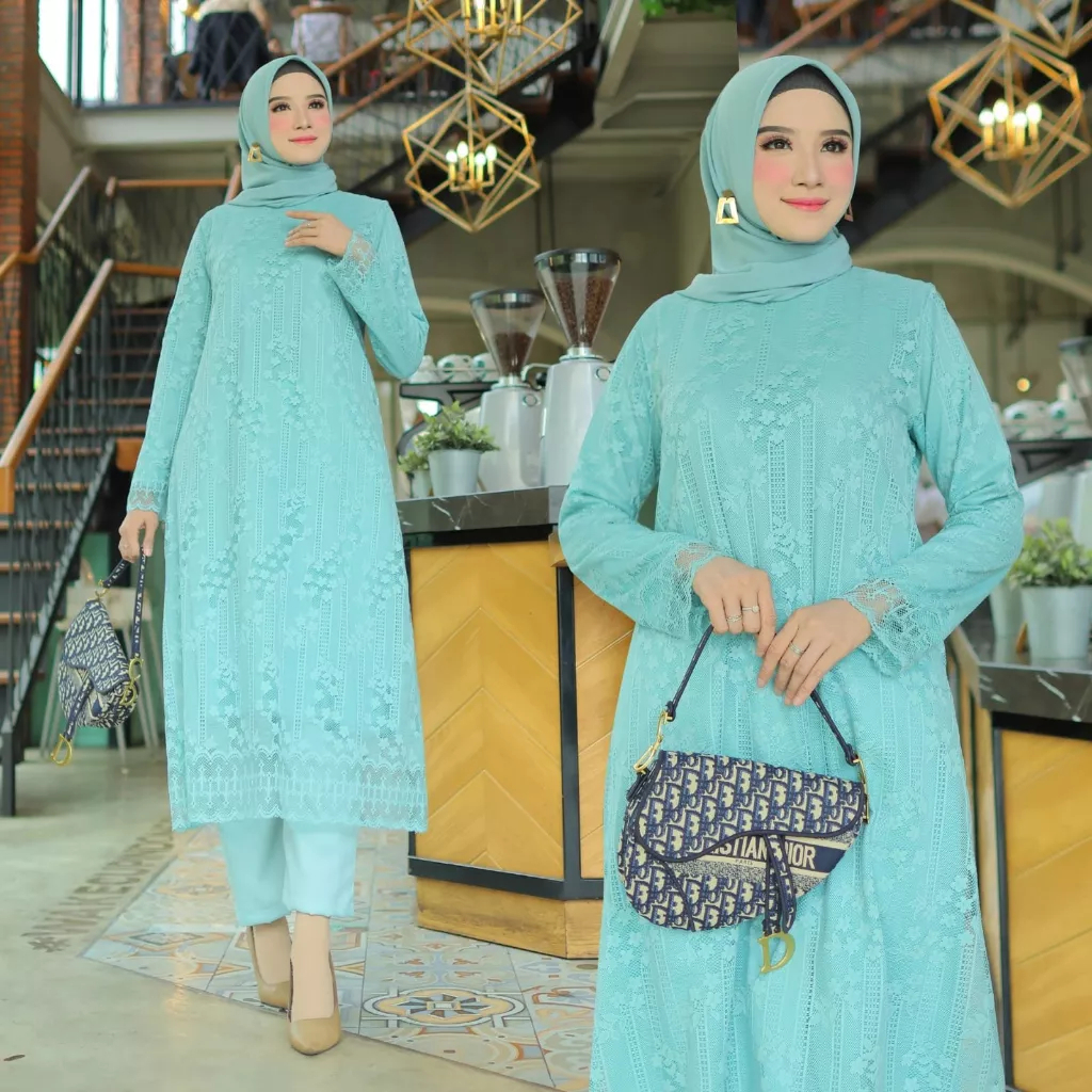 Jual Baju Pesta Setelan Jumbo Wanita Muslimah adem Mewah Elegan Santai ...