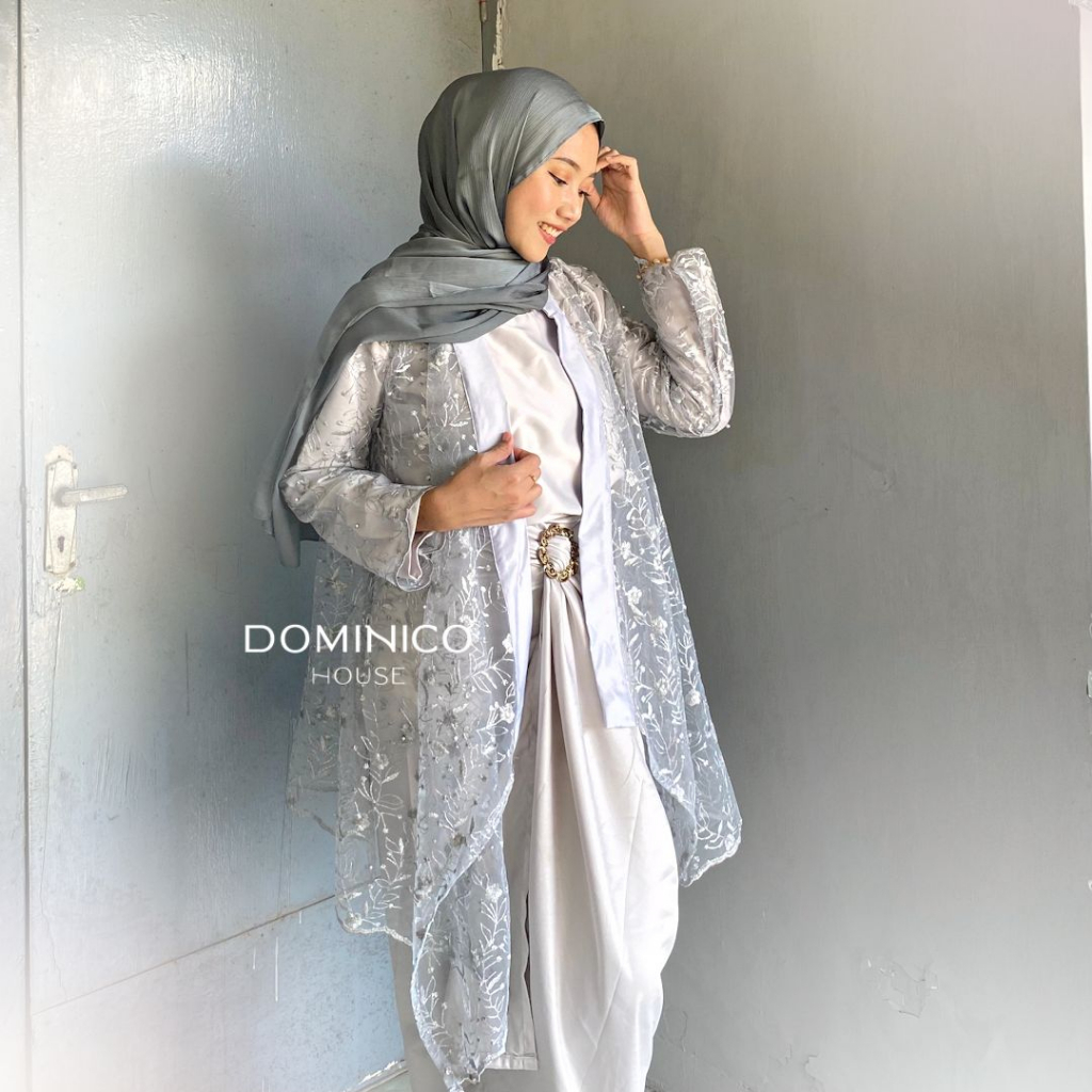 Jual AZALEA OUTER KEBAYA BROKAT TULLE TILLE PREMIUM MUTIARA MODERN ...