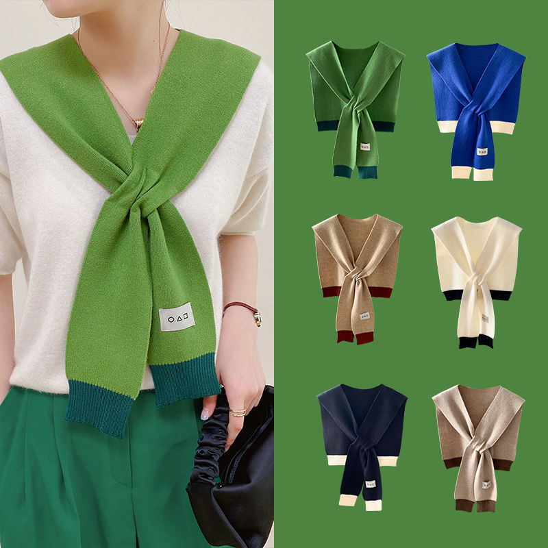 Jual Fake collar Aksesoris baju syal bahu syal kerah rajut tebal korea ...