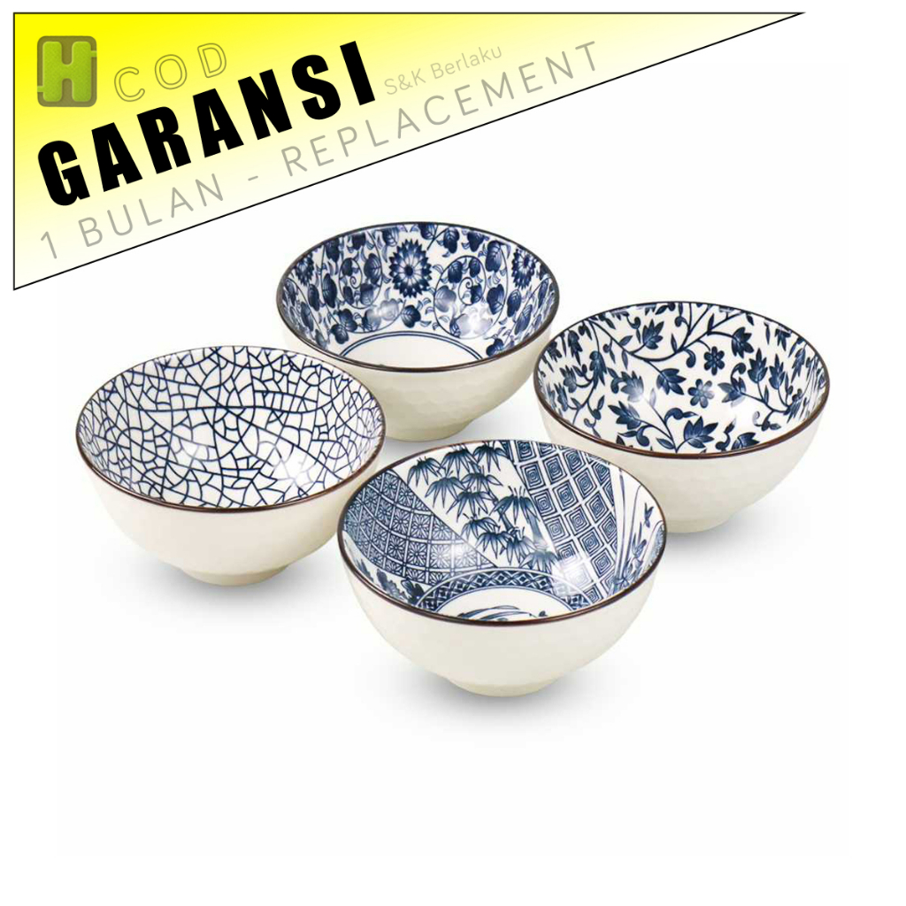 Jual Mangkuk Keramik Bowl Japanese Style 6 Pcs Piring Makan Jepang ...