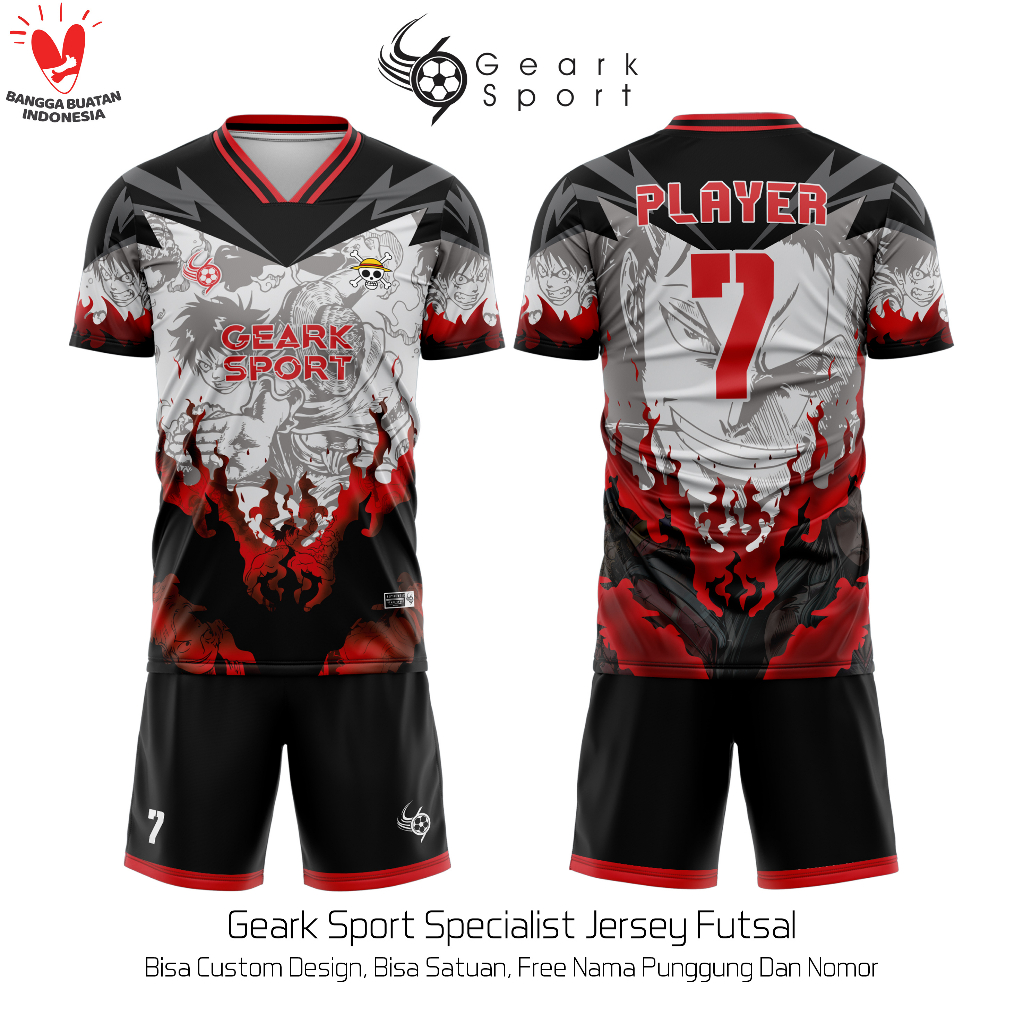 Jual JERSEY BAJU FUTSAL / SEPAK BOLA MOTIF ANIME ONE PIECE FULL ...