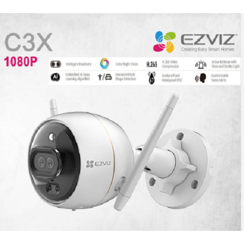 Jual EZVIZ C3X IP CAMERA Dual Lens OUTDOOR Built-in Al Color Night vision | Shopee Indonesia
